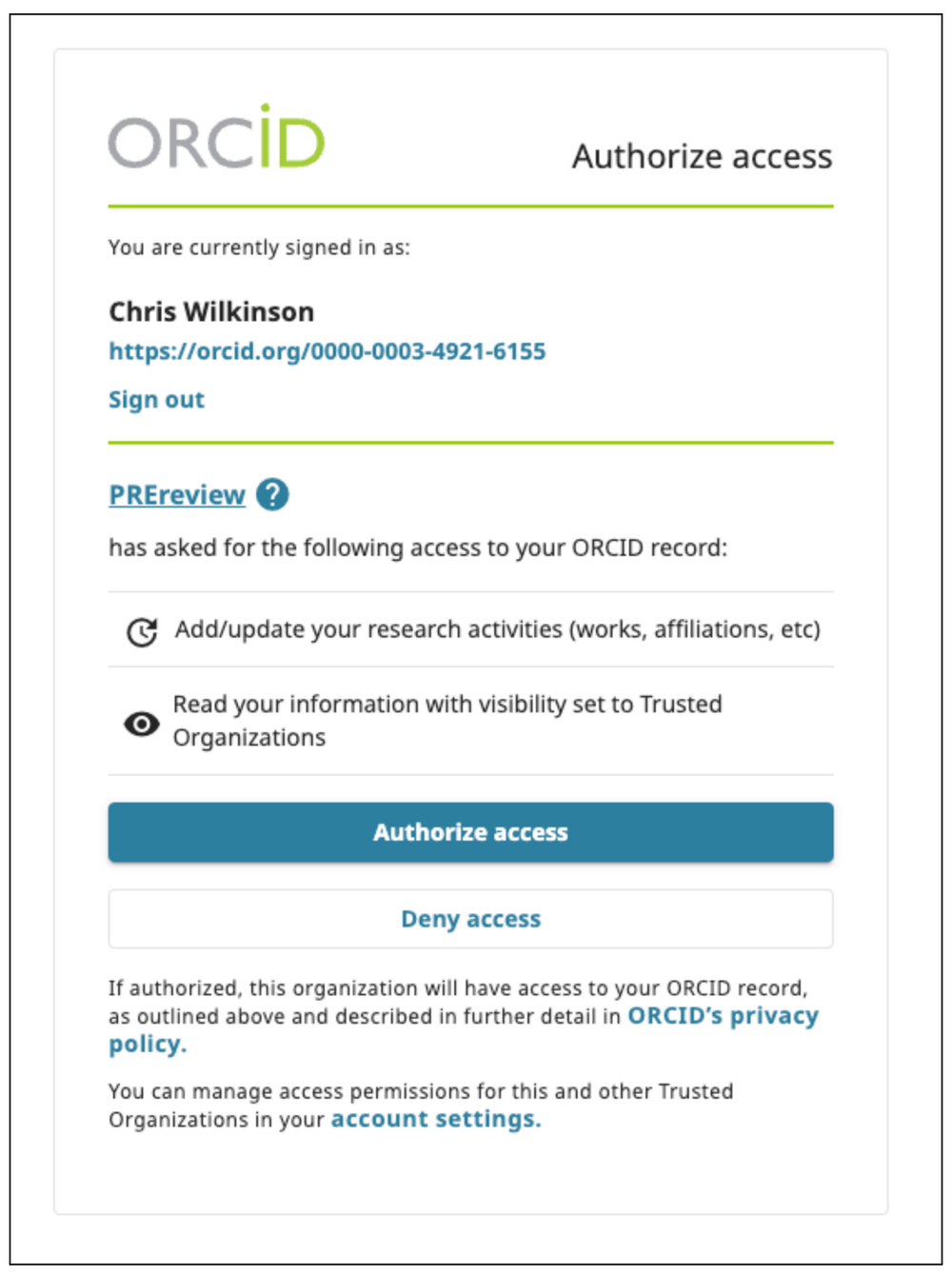 PREreview gives you credit for your public review activity on ORCID